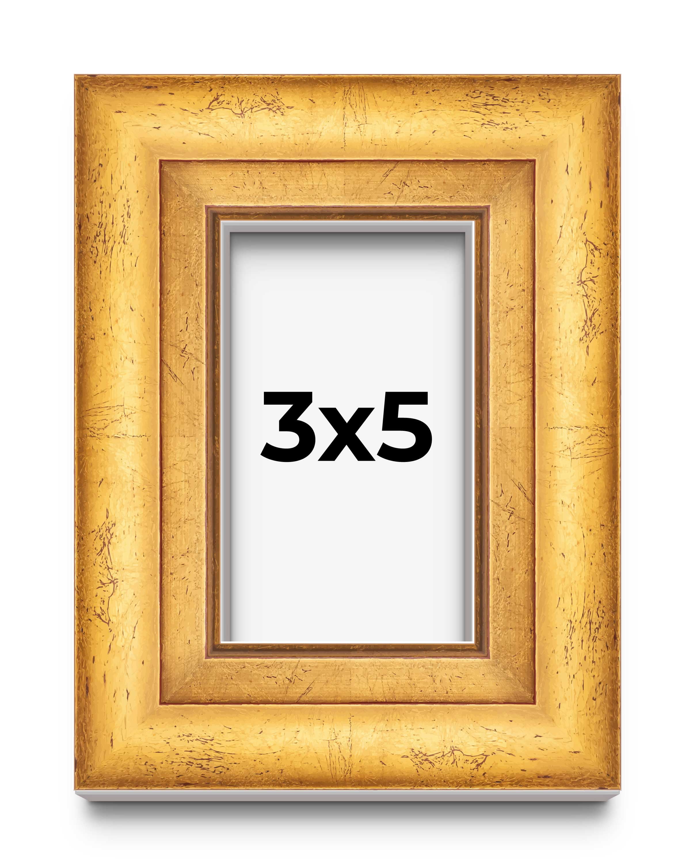 3x5 Shadow Box 1.75" Deep Gold Picture Frame - UV Acrylic, Foam Board ...