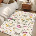 3x5 Spring Wildflowers Area Rug for Bedroom, Washable Non Slip Low Pile ...