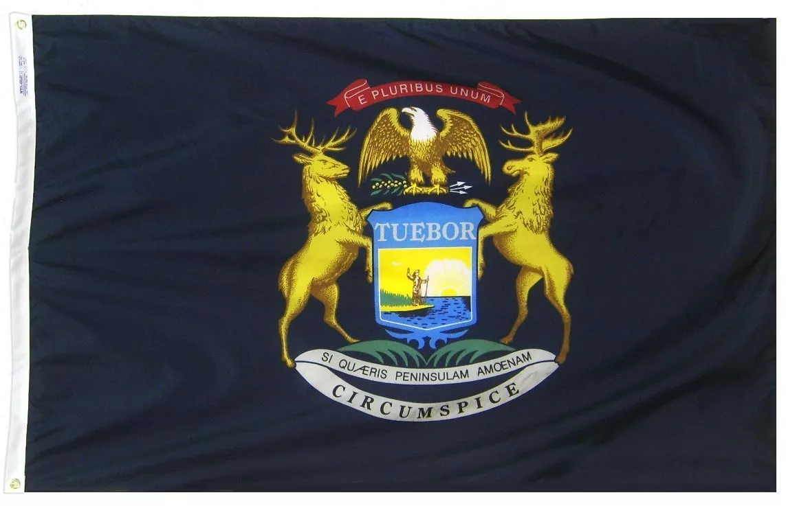 3x5 State of Michigan Super Poly Flag 3'x5' House Banner Fade Resistant ...
