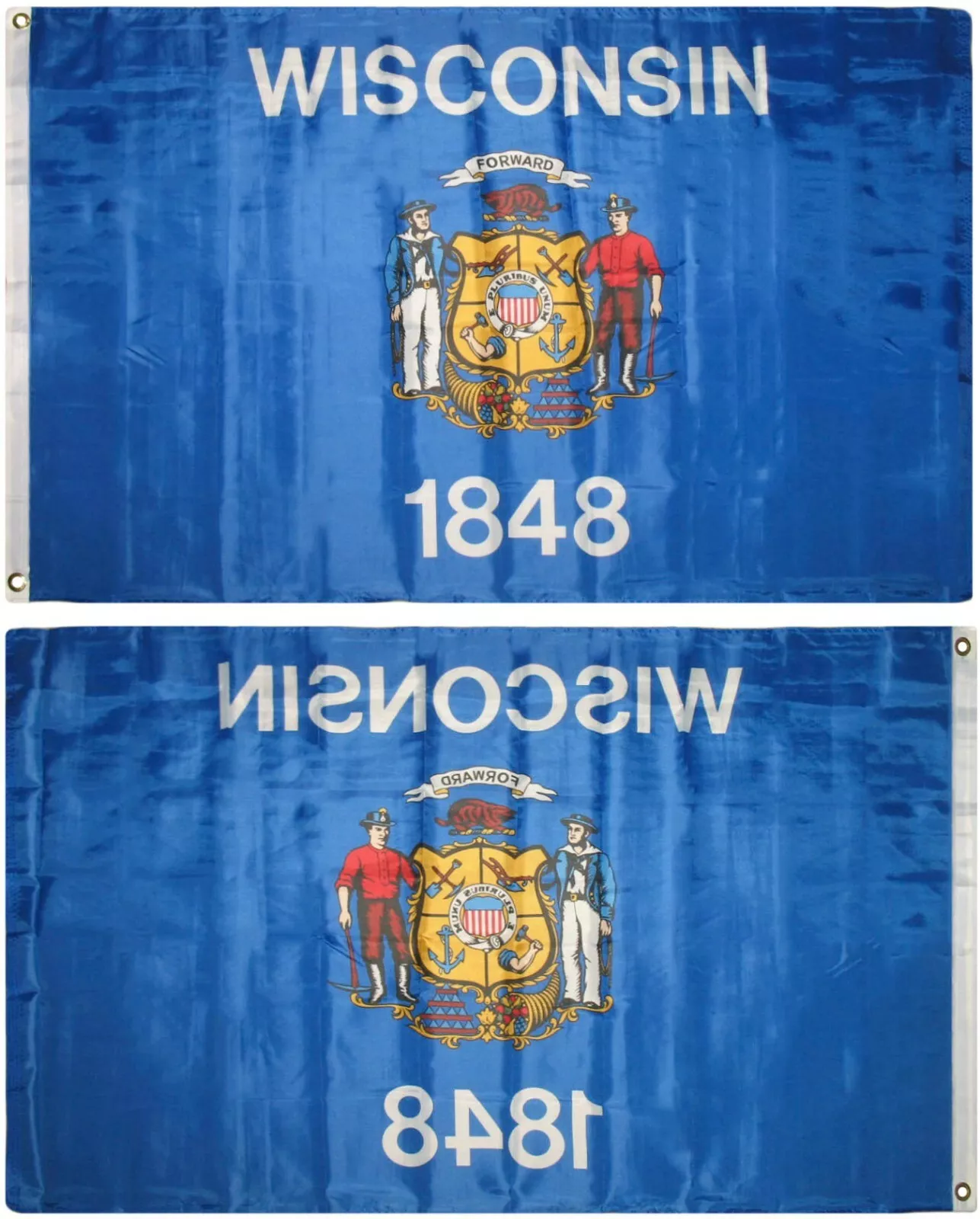 3x5 State of Wisconsin Flag House Banner Super Polyester grommets ...