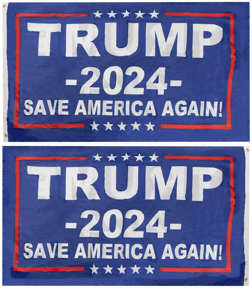 3x5 Trump 2024 Save America Again! Blue DOUBLE Sided Woven Poly Nylon ...