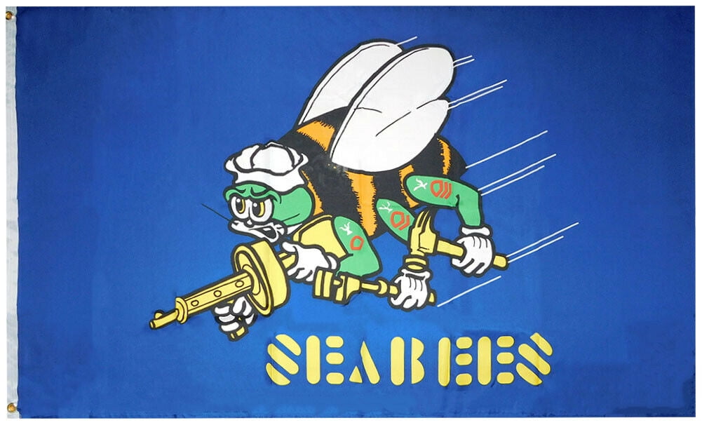 3x5 U.S. Navy Seabees Blue Polyester Flag - Walmart.com