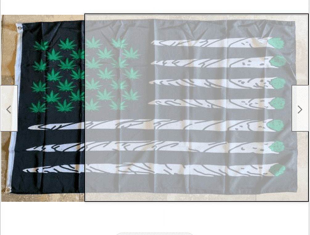 3x5 US Weed Stars and Stripes 7 Point and JOINT Black Flag 3x5 Banner ...