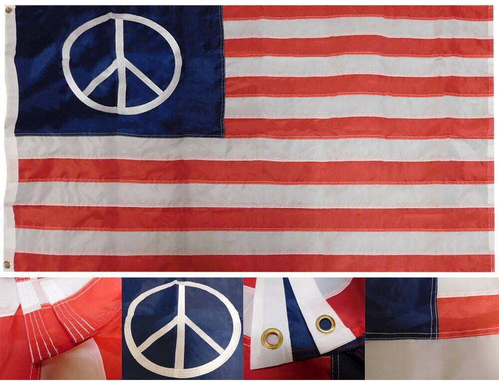 3x5 USA Peace Sign Flag Solid 3x5 150D Rough Tex DuraLast Nylon ...