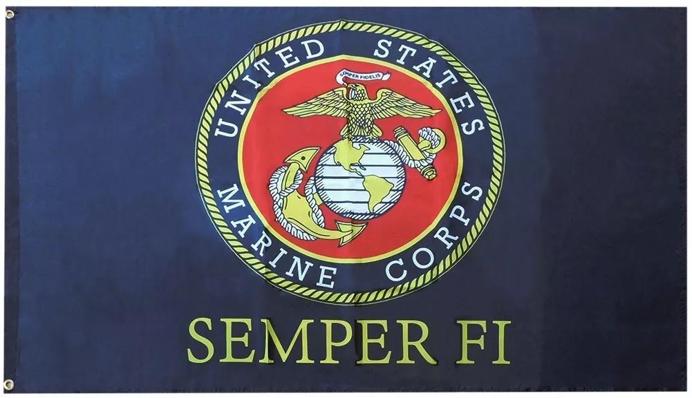3x5 United States Marine Corps Semper Fi Black 100D OFFICIALLY LICENSED ...