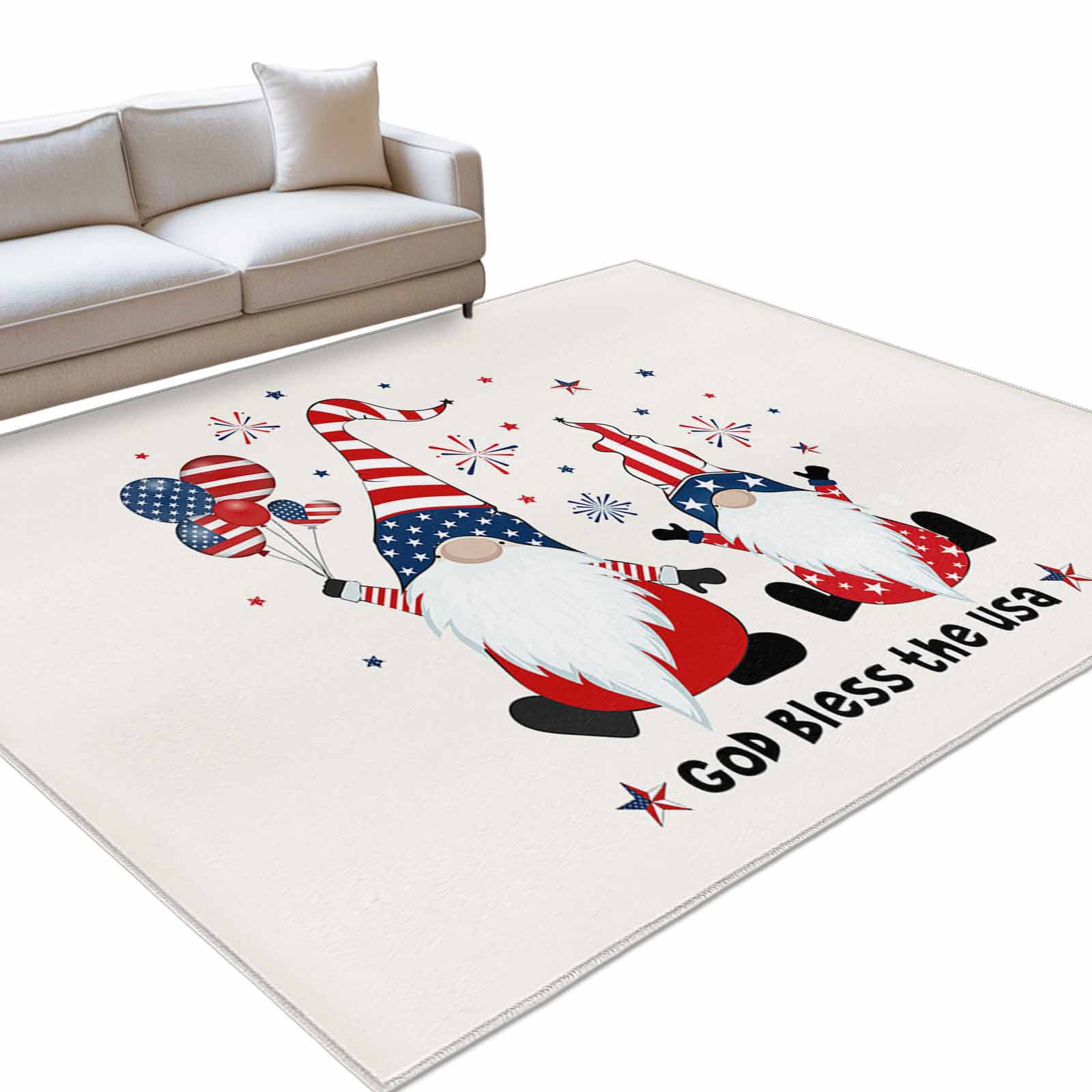 3x5 Washable Area Rugs,Happy Independence Day Non-Slip Ultra Soft Rug ...