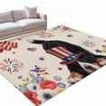3x5 Washable Area Rugs,Independence Day Dog Poppy on Linen Non-Slip ...