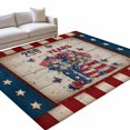 3x5 Washable Area Rugs,Independence Day Flower Star Stripe Non-Slip ...