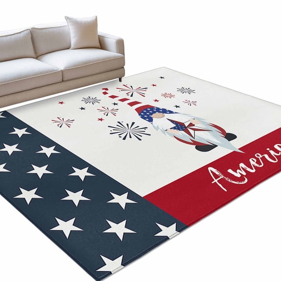 3x5 Washable Area Rugs,Independence Day Gnome Non-Slip Ultra Soft Rug ...