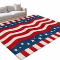 3x5 Washable Area Rugs,Independence Day Red and White Wave Striped ...