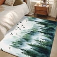 3x5 Watercolor Forest Bird Area Rug for Bedroom, Washable Non Slip Low ...
