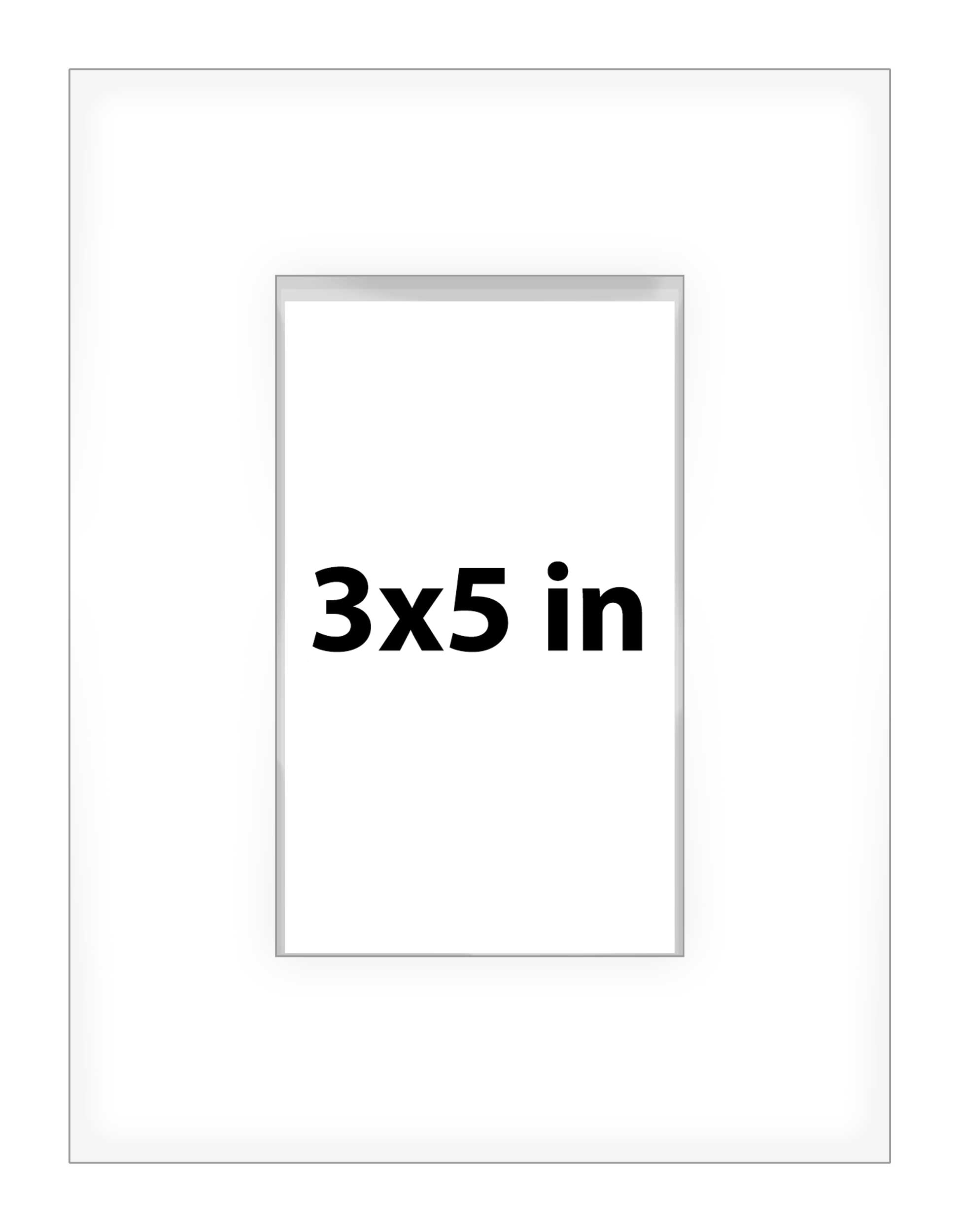 3x5 White Shadowbox Frame - Interior Size 3x5 by 1 Inch - Made to ...