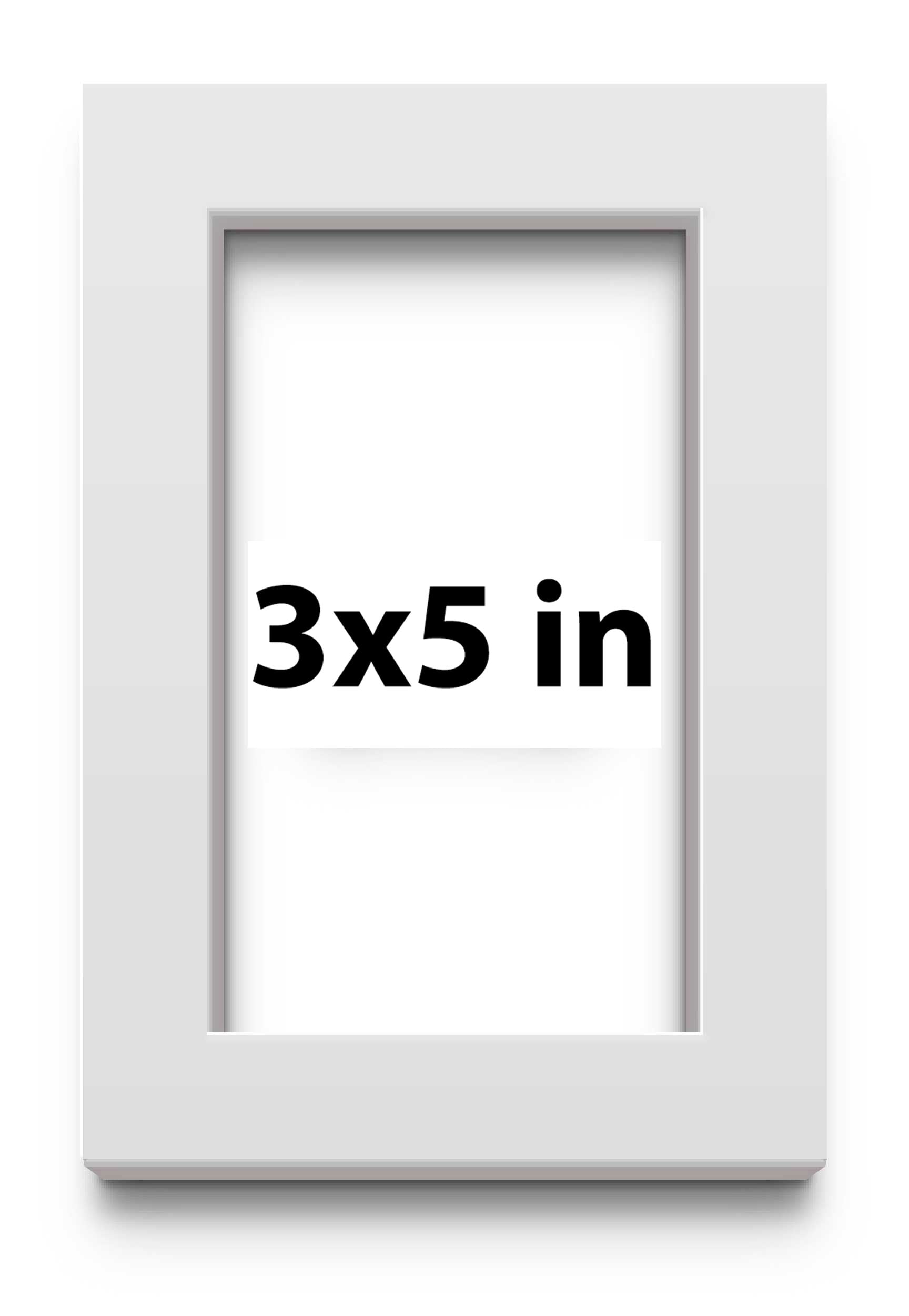 5x3 White Shadowbox Frame - Interior Size 5x3 by 1 Inches - Made to ...