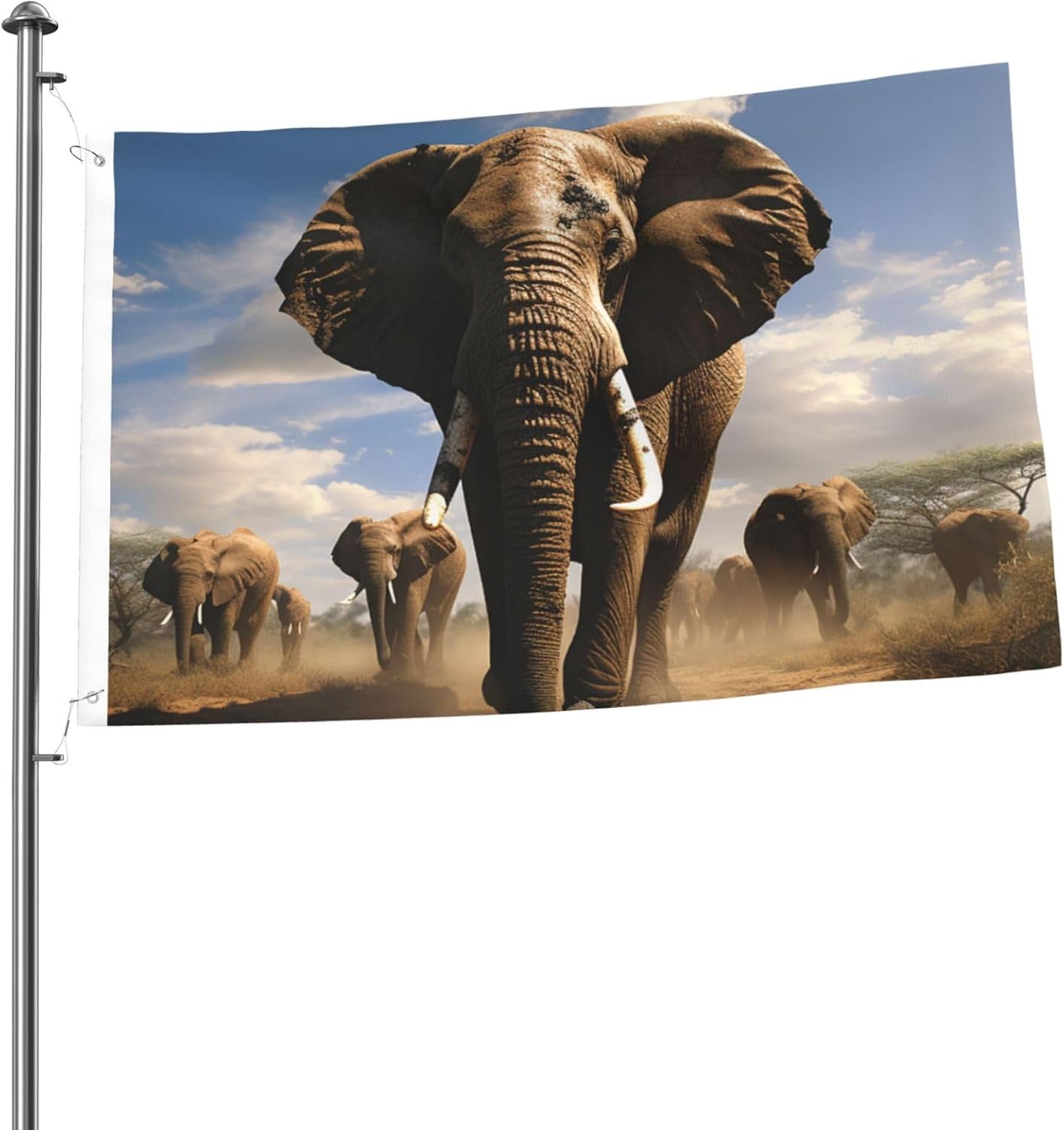 3x5 ft Flags Flag Outside Yard Flag Ferocious Elephant Funny Garden ...