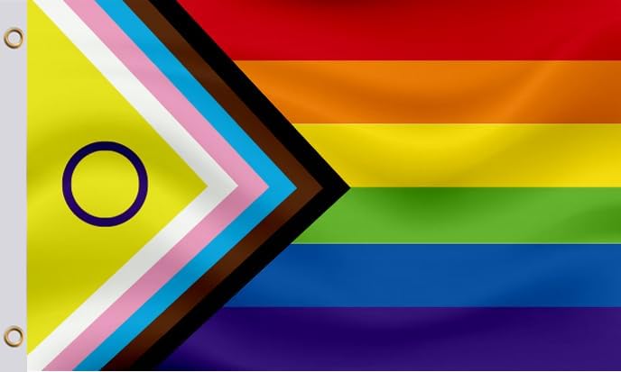 3x5 ft Intersex Progress Pride Flags with 2 Grommets -Lesbian Gay Bisexual Transgender Rainbow ...