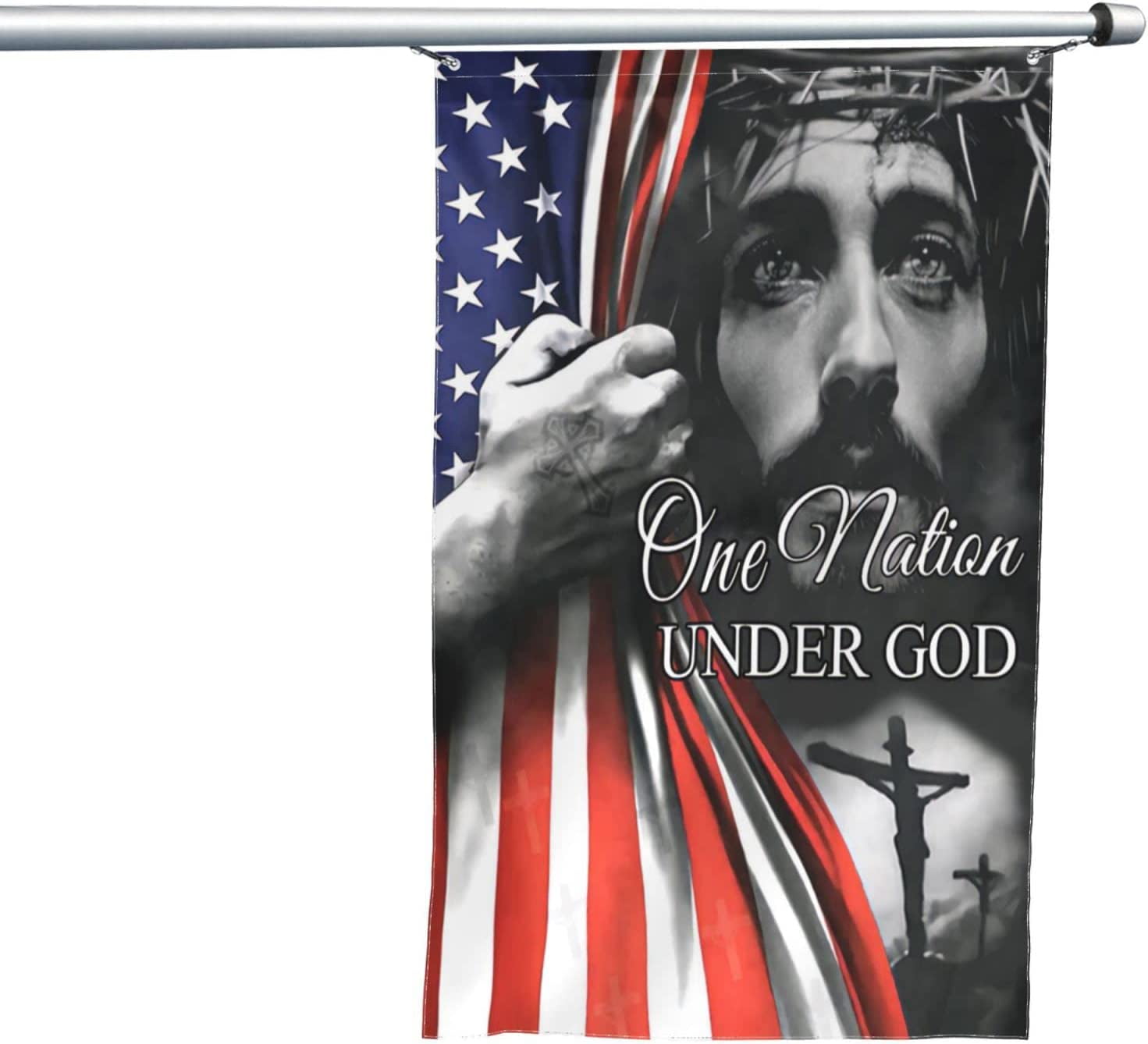 3x5 ft One Nation Under God Flag American Jesus Christian Flag God ...