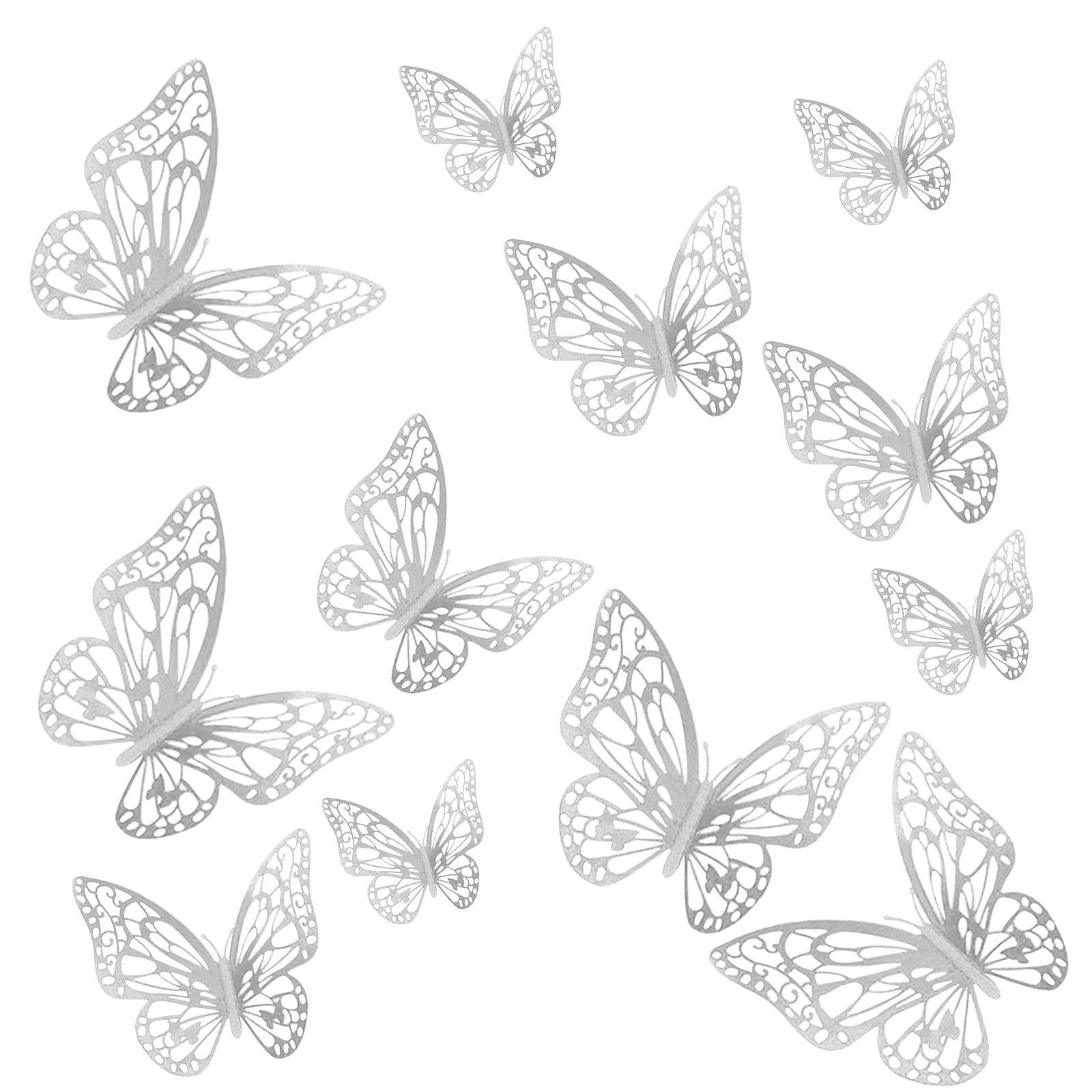 3x5 inch 12Pcs Butterfly Wall Decorations 3 Sizes Wall Decor Cute ...