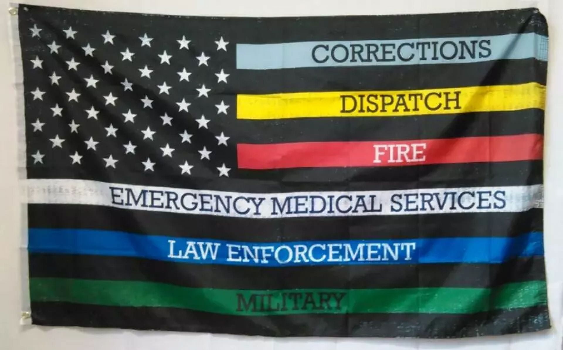 3x5FT Salute Thin Multi Line Flag Military Police Fire Corrections ...