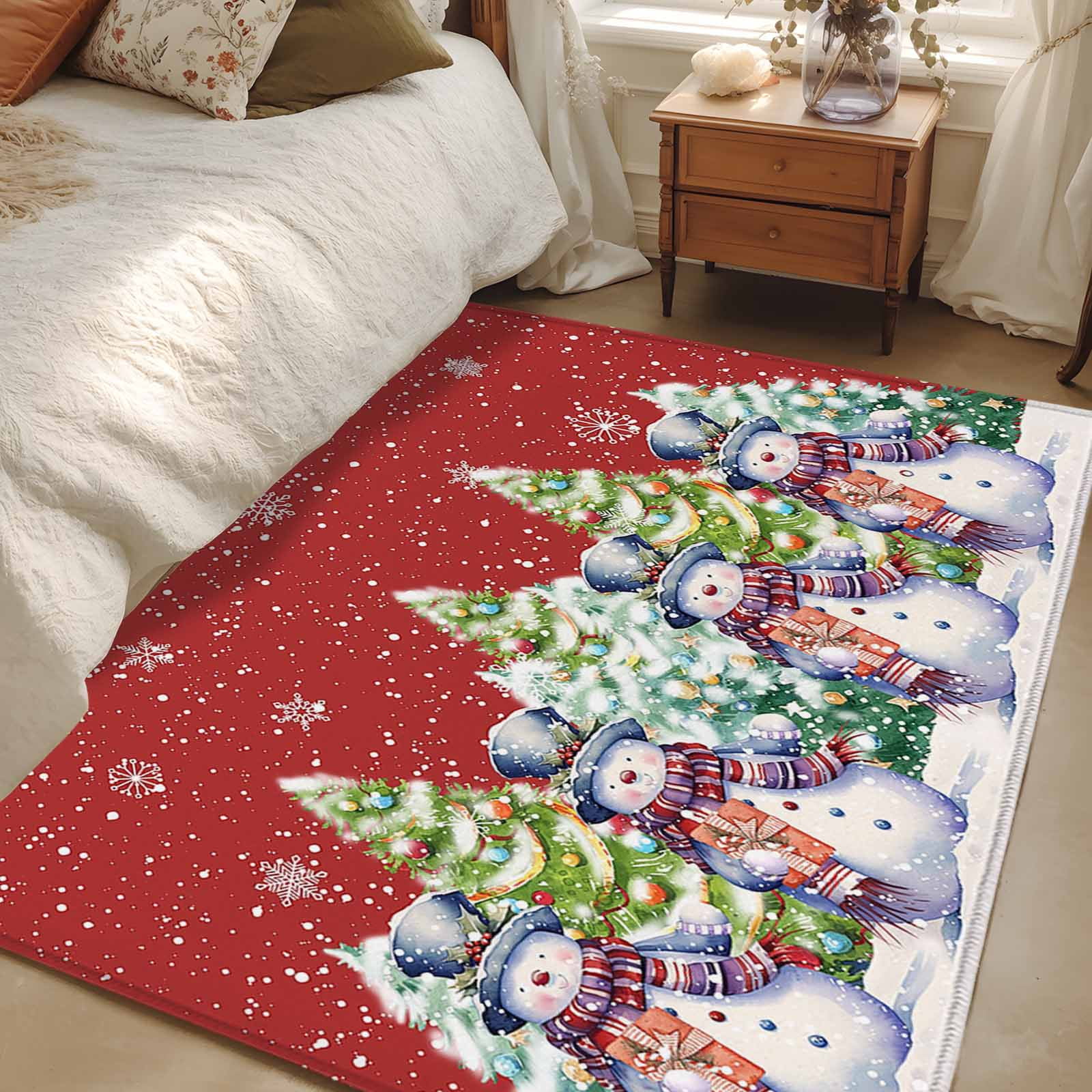 3x5Ft Area Rugs, Christmas, Non-Skid Rubber Backing Large Rectangle ...