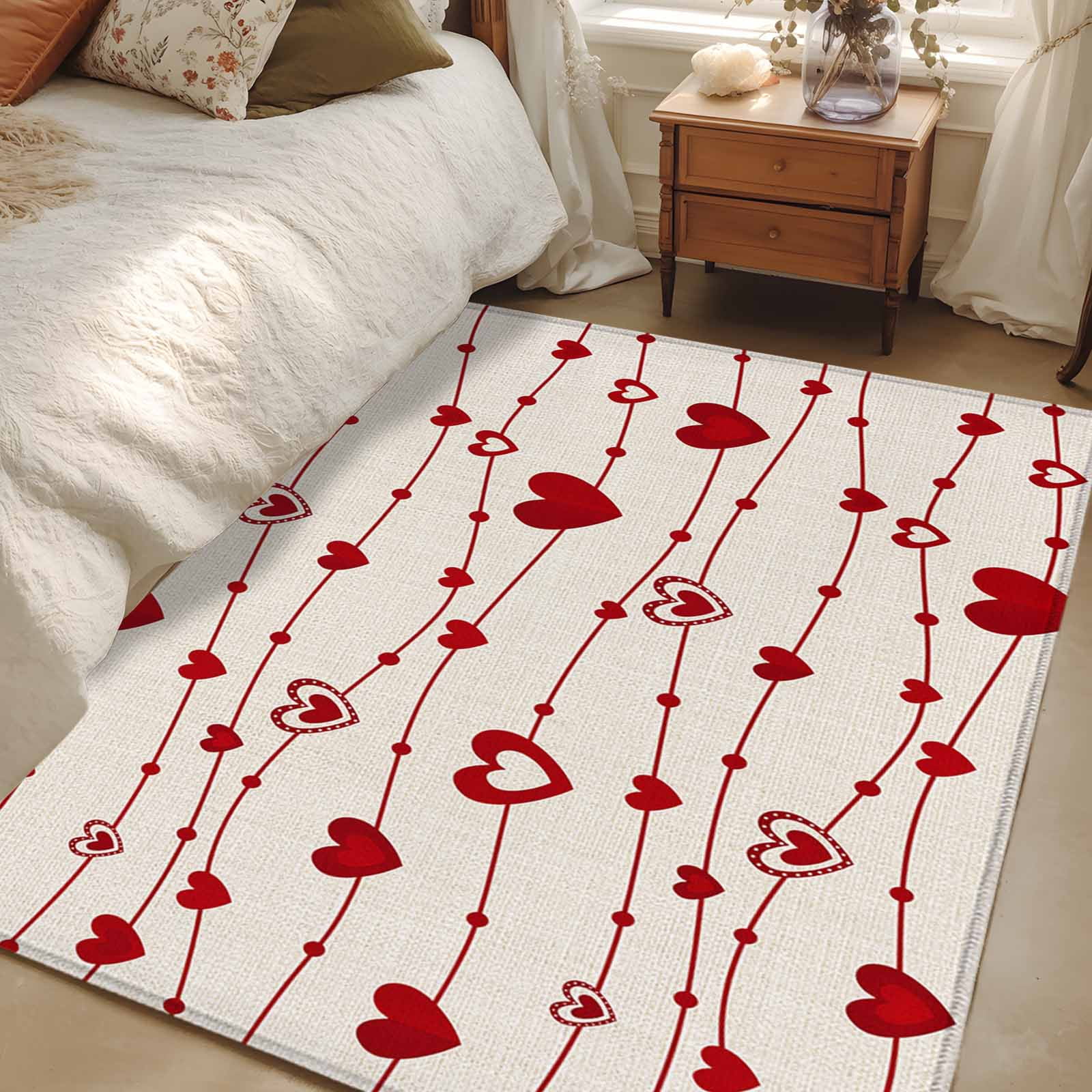3x5Ft Area Rugs, Valentine's Love, Non-Skid Rubber Backing Large ...