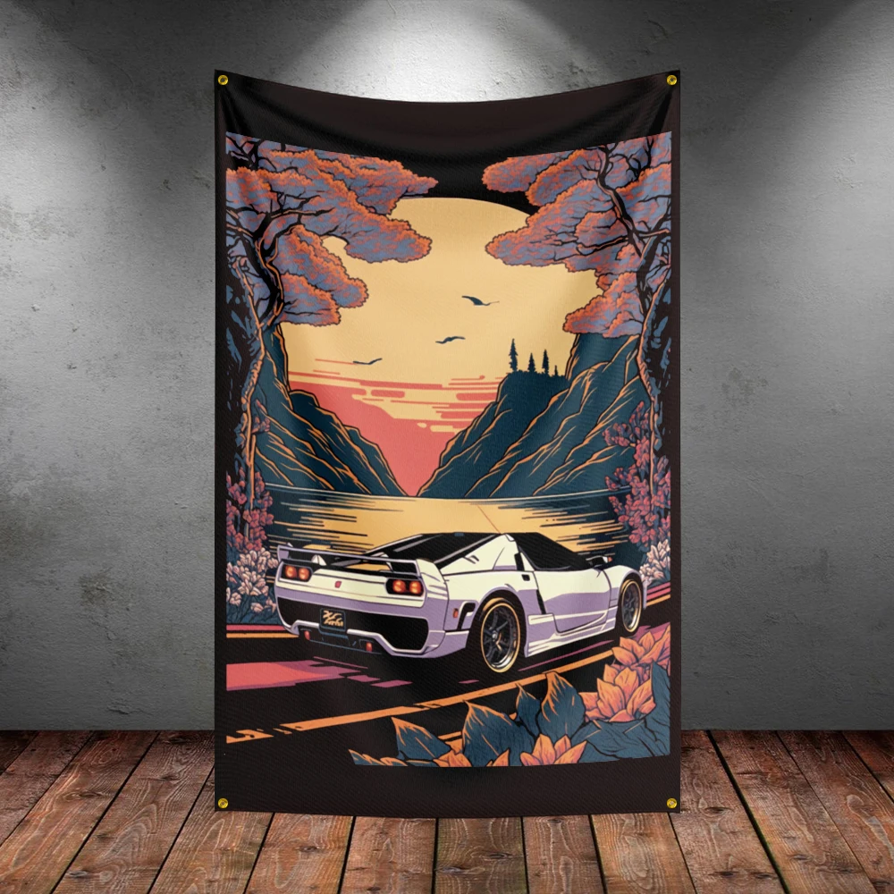 3x5Ft JDM Racing Car 4 Flag Polyester Digital Printing Tuning Cars ...
