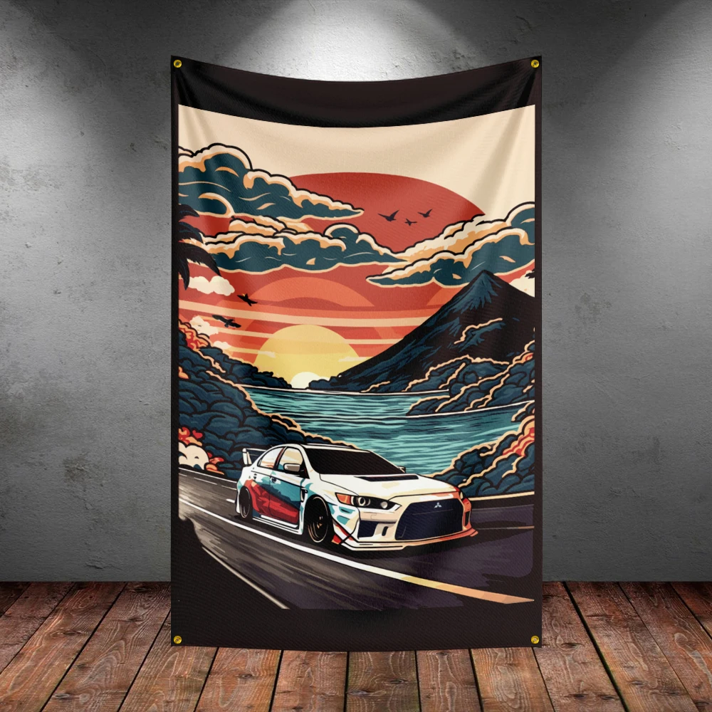3x5Ft JDM Racing Car 4 Flag Polyester Digital Printing Tuning Cars ...