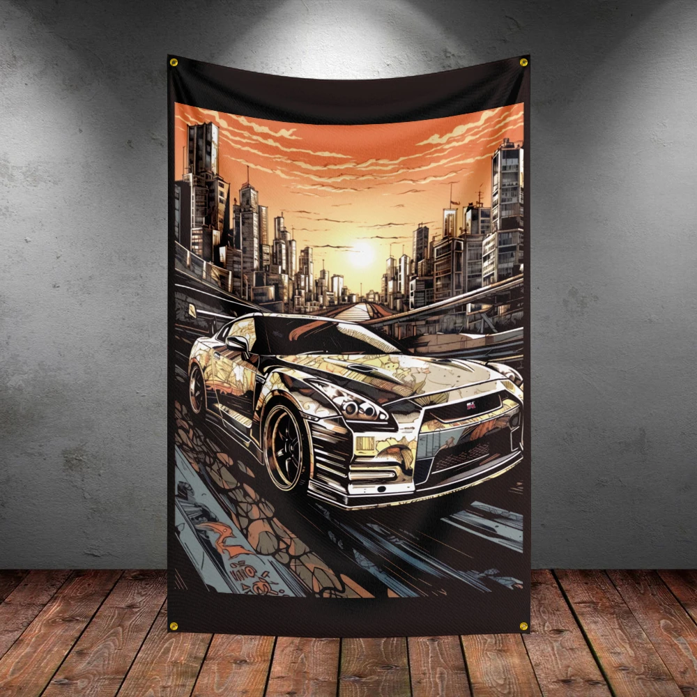 3x5Ft JDM Racing Car 4 Flag Polyester Digital Printing Tuning Cars ...
