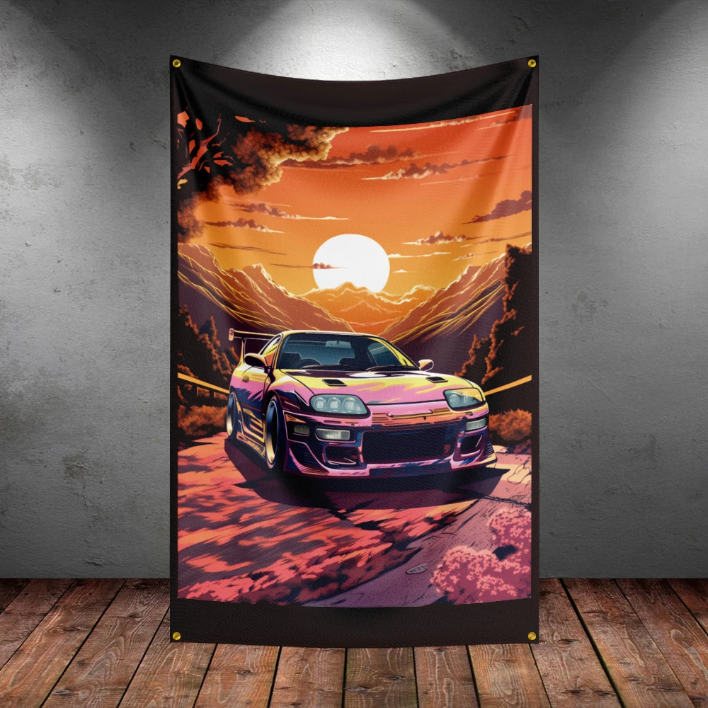 3x5Ft JDM Racing Car 4 Flag Polyester Digital Printing Tuning Cars ...