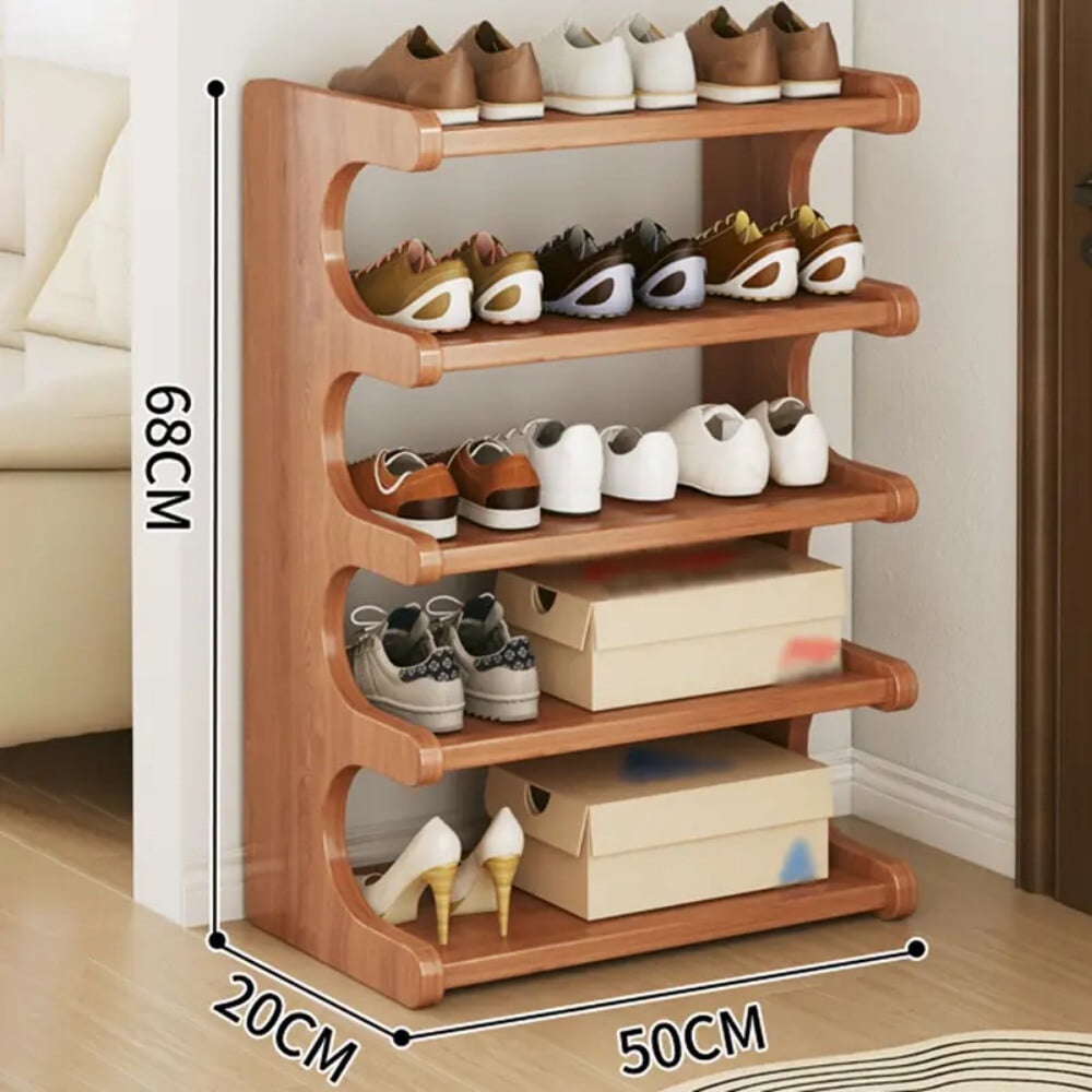 3x5Tier Wooden Shoe Rack, Individual Square Storage Compartments with ...
