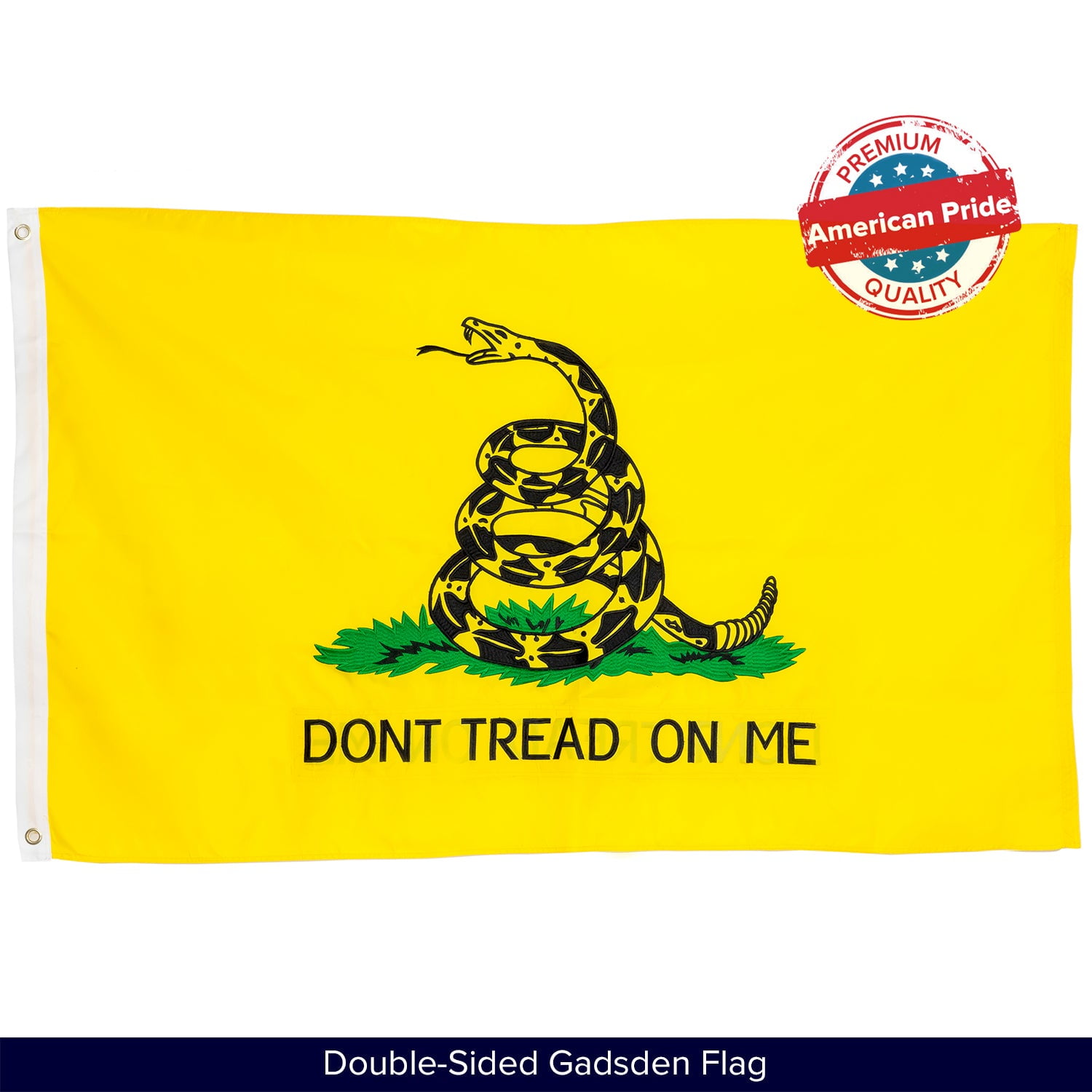 3x5ft Premium Quality Embroidered Gadsden Flag - Double-Sided, UV ...