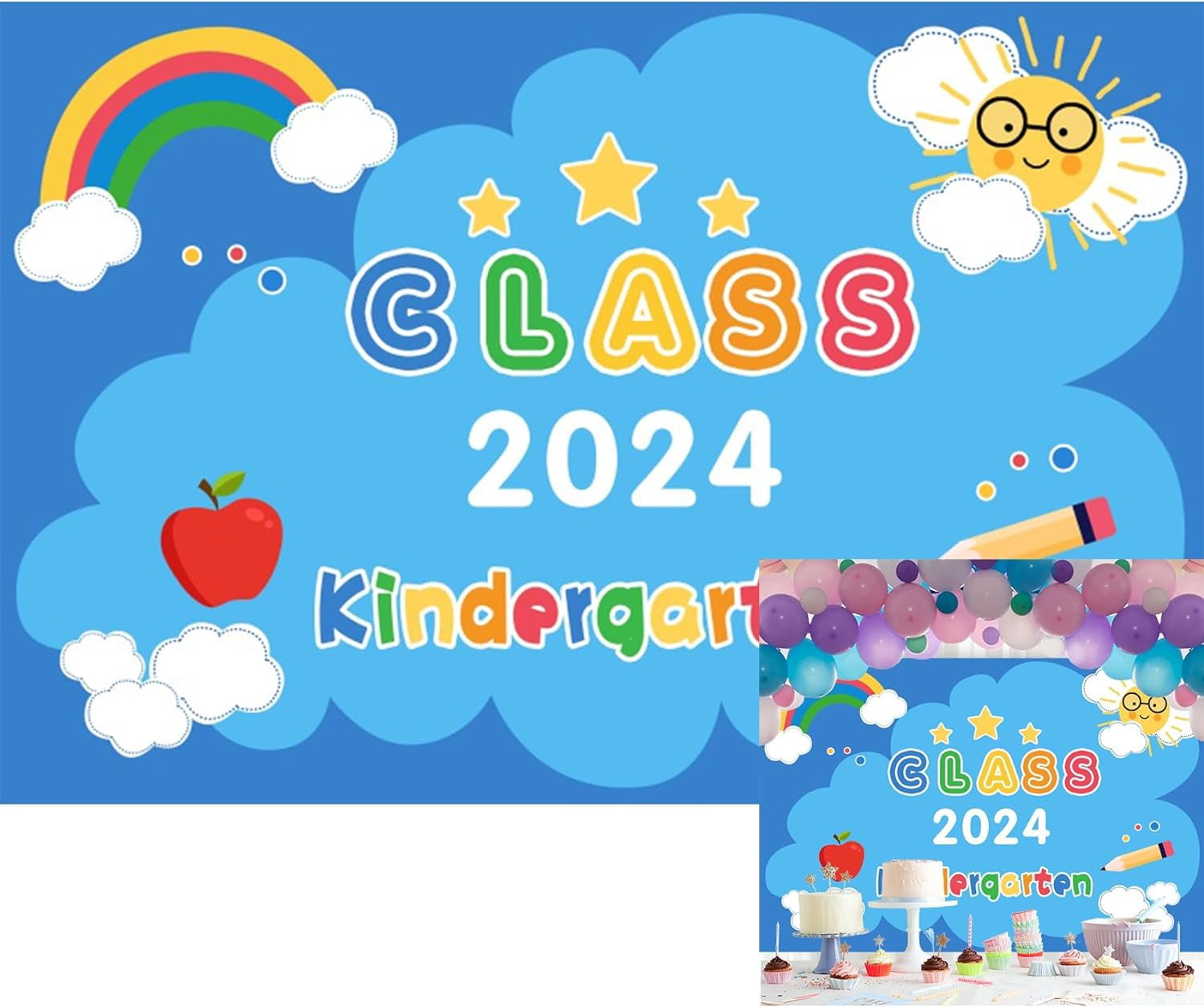 3x5ft Graduation Backdrop Class of 2024 Kindergarten Graduation Season ...