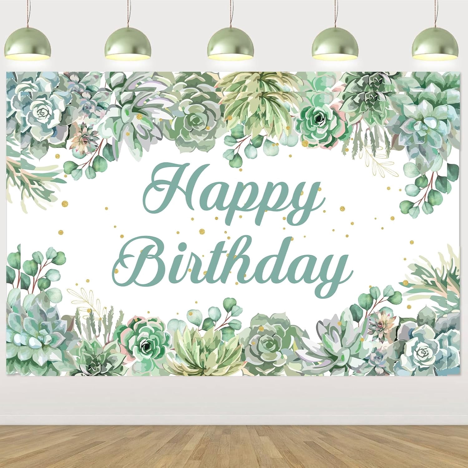 3x5ft Succulent Plants Birthday Backdrop, Photography Background Banner ...