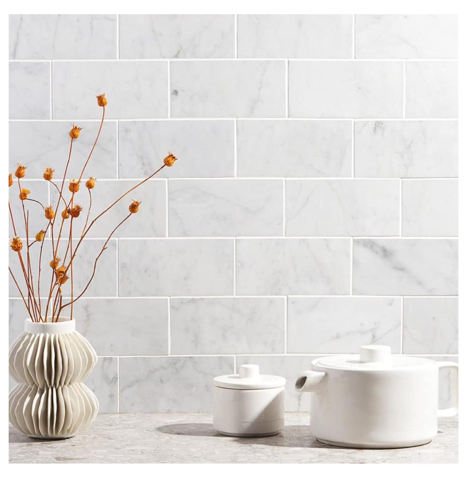 3x6 Carrara White Polished Marble Tile Wall Floor (40 pcs (5 sf ...