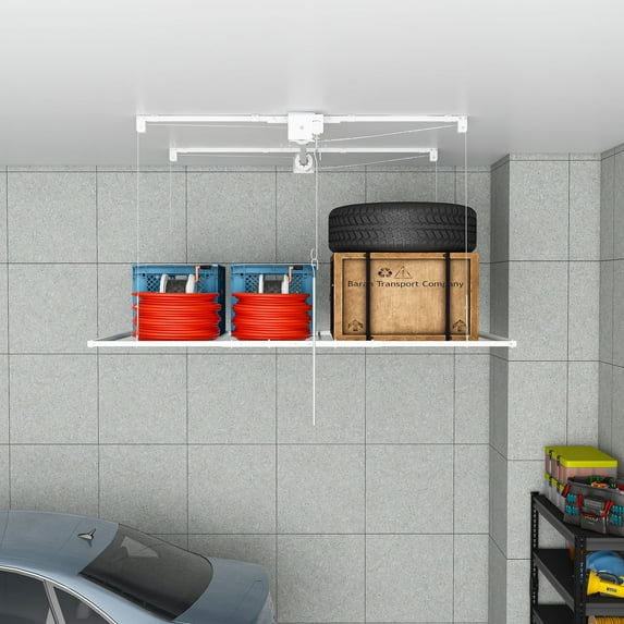 3x6 FT Overhead Garage Storage Rack 270LB Capacity, Steel Crank-Down ...
