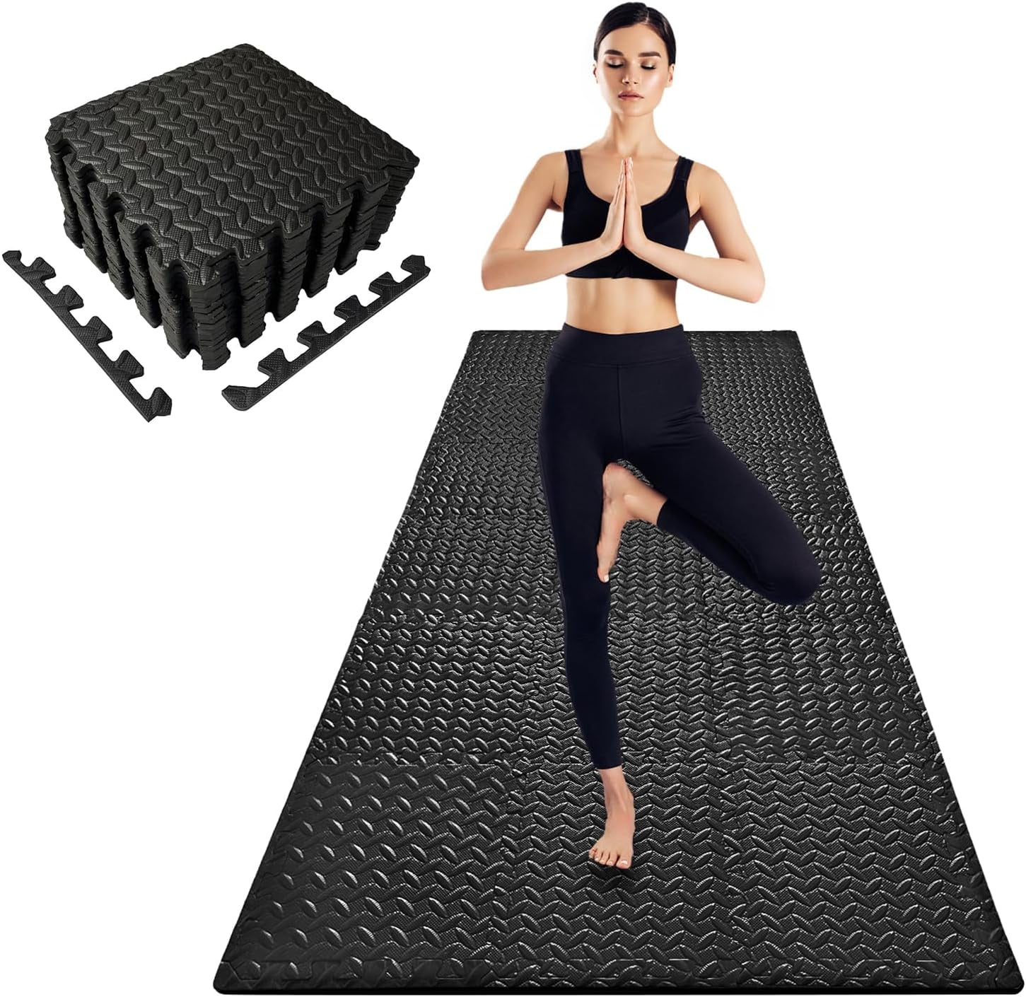 3x6 Feet Interlocking Foam Floor Mats (18-Pack) - 0.4"（10mm Thick Gym ...