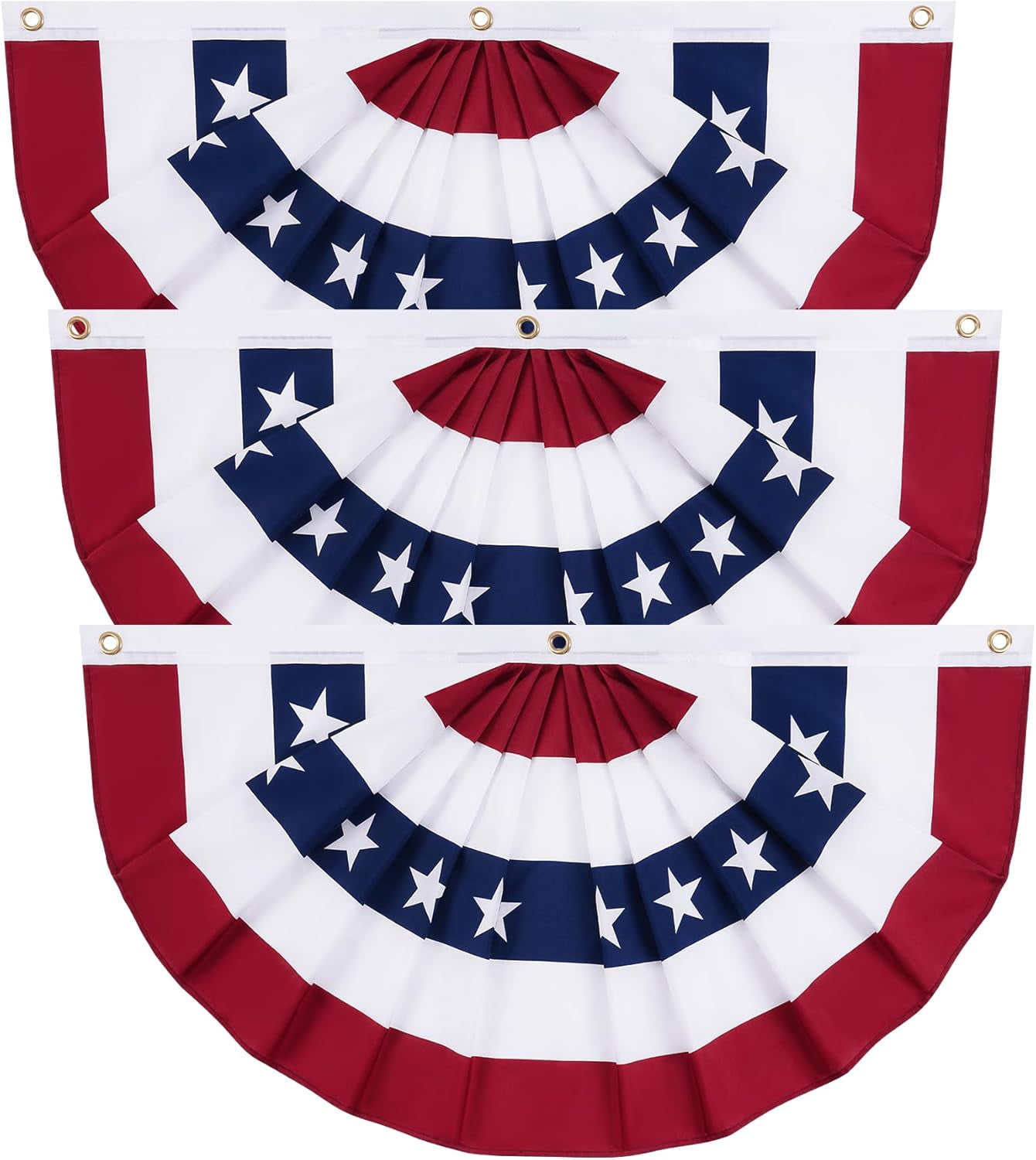 3x6 Ft American Flag Bunting Flags Outdoor, 3 Pack Patriotic Bunting ...