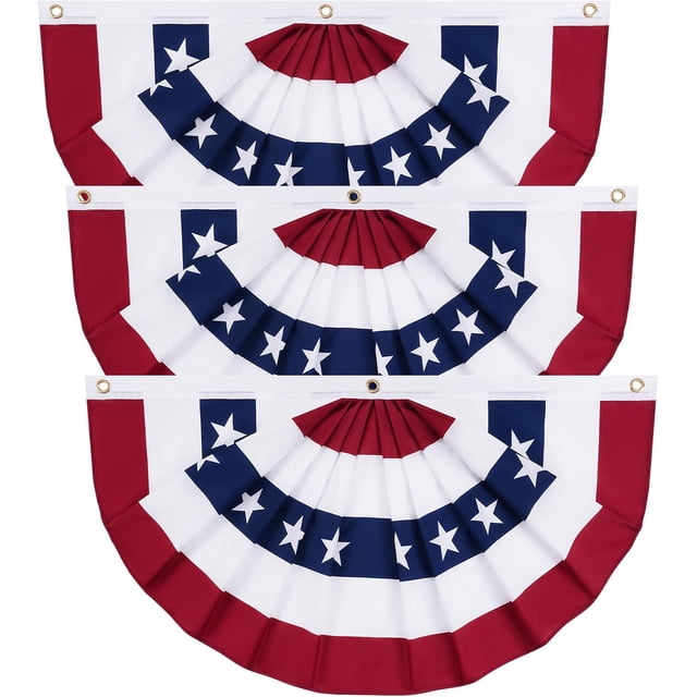 3x6 Ft American Flag Bunting Flags Outdoor, 3 Pack Patriotic Bunting ...