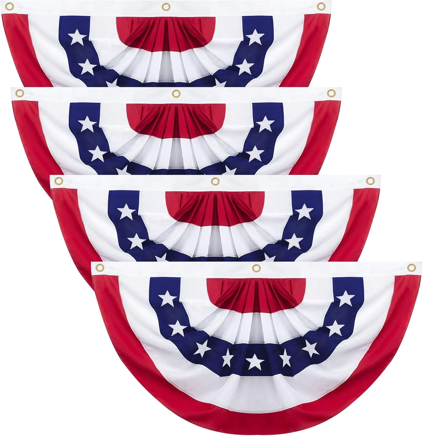 3x6 Ft American Pleated Fan Flag Decoration, Patriotic Half Fan Bunting ...