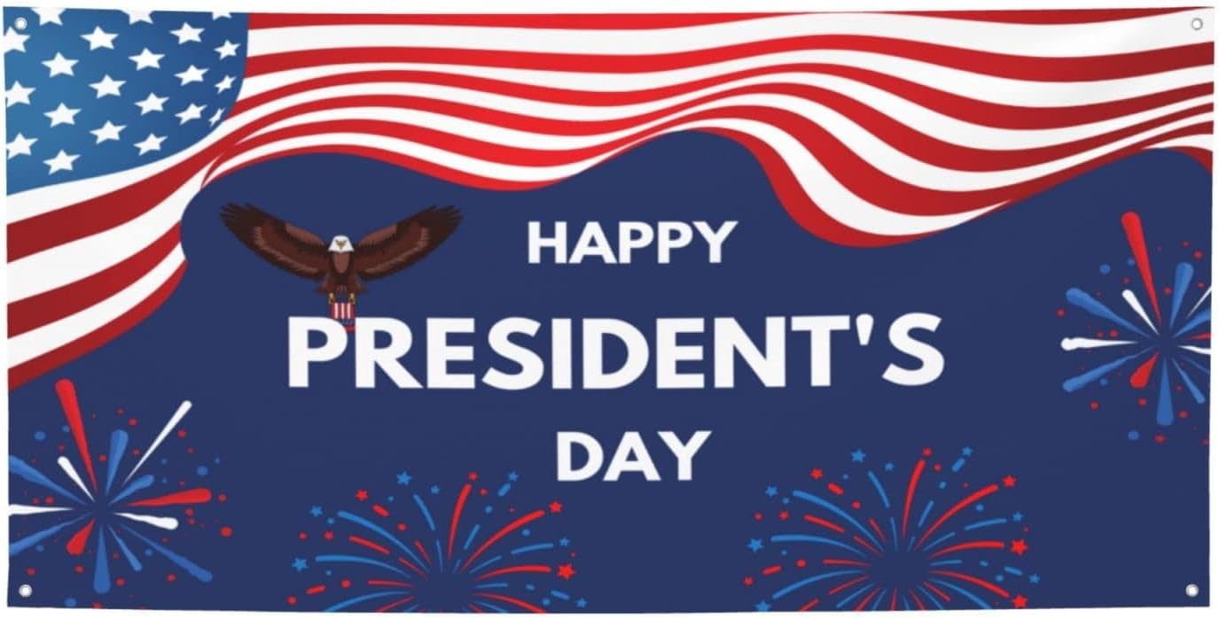 3x6 Ft Happy Presidents Day Banner Flags Presidents Day Decorations ...