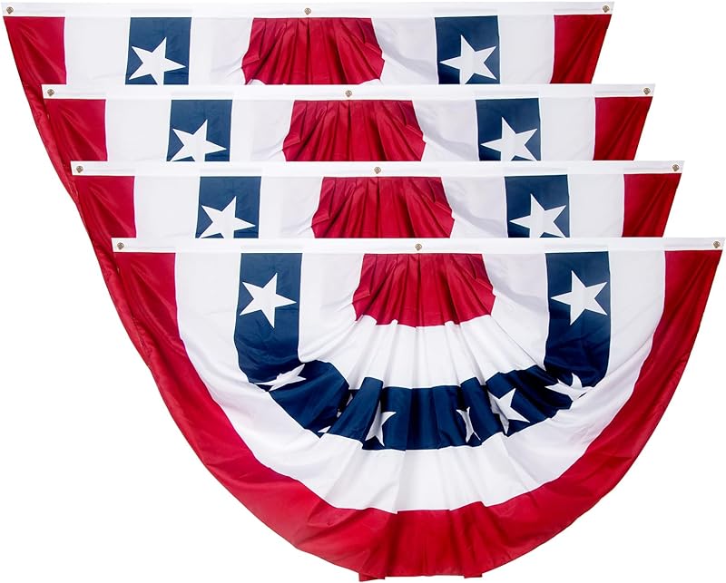 3x6 Ft USA Pleated Fan Flag, American US Flag Bunting for Outside ...