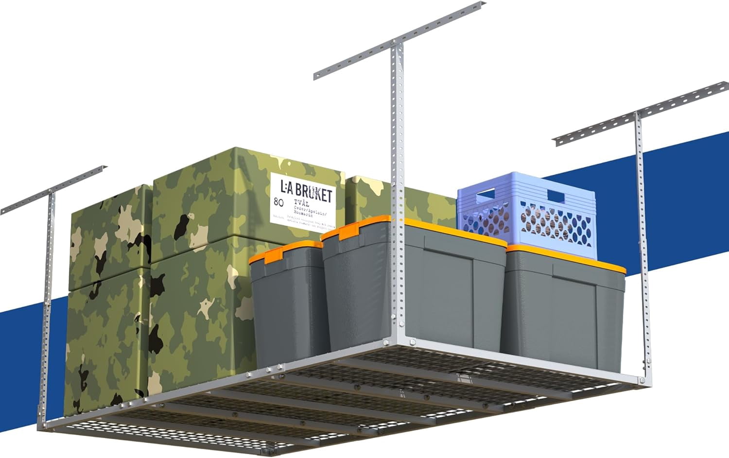 3x6FT Overhead Garage Storage Rack, Heavy Duty Metal Garage Ceiling ...