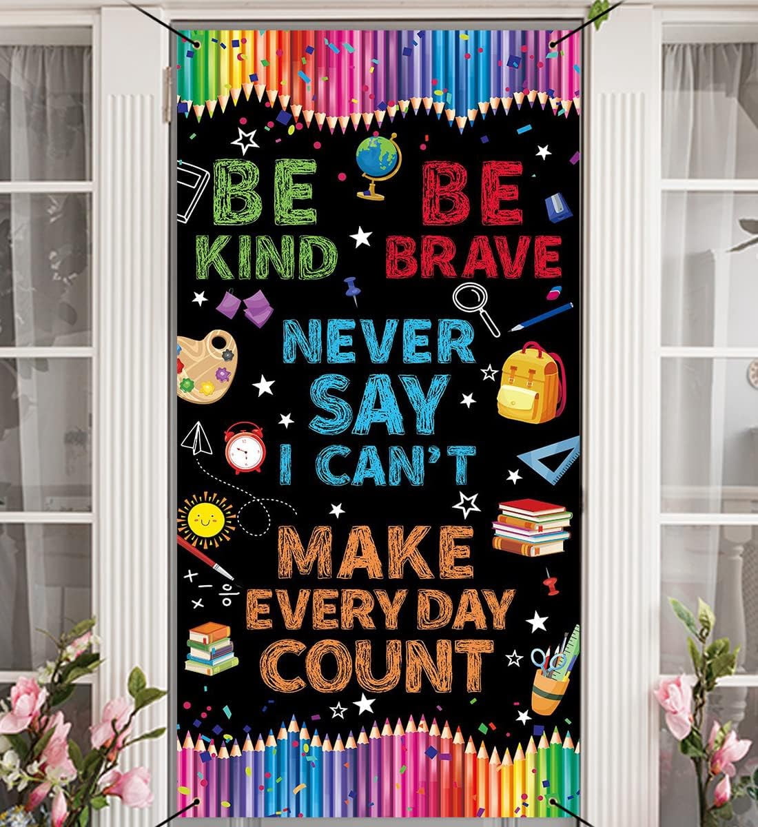 3x6ft Be Kind Brave Kindergarten Door Cover Banner Welcome Back to ...