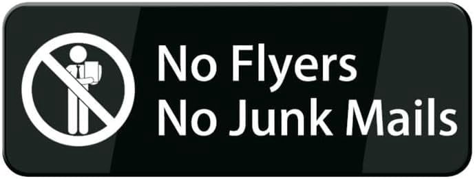 3x8 Inch Acrylic No Flyers No Junk Mails Sign Business Restaurant ...