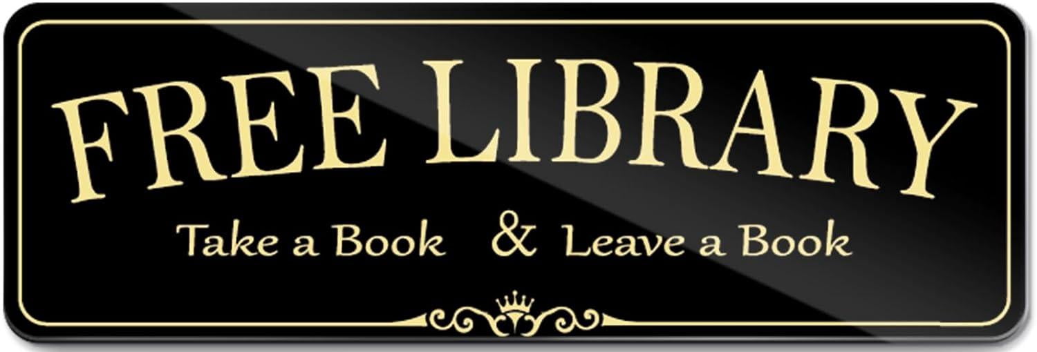 3x8 Inch Free Library Sign Acrylic Self Stick Door Wall Signage For Diy ...