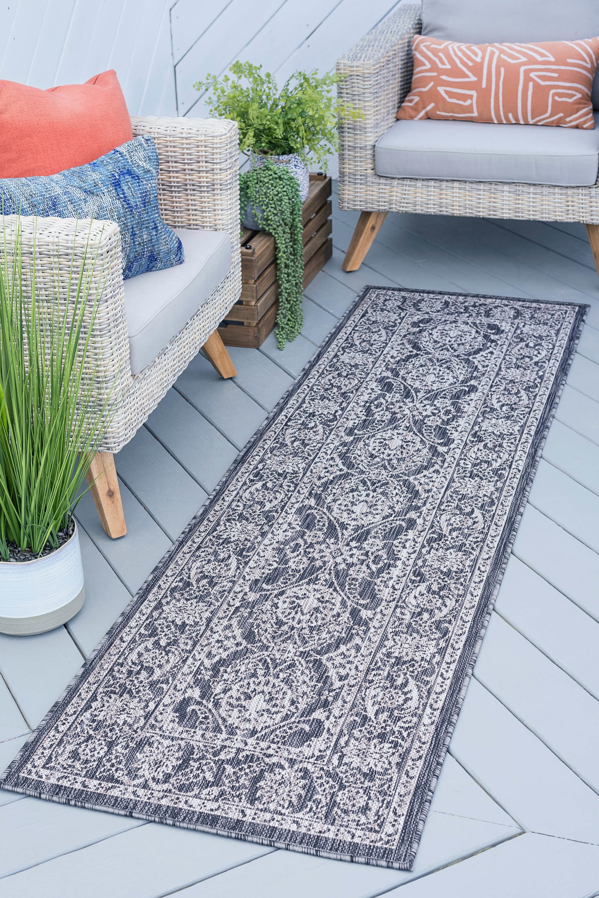 3x8 Water Resistant, Indoor Outdoor Runner Rugs for Patios, Hallway ...