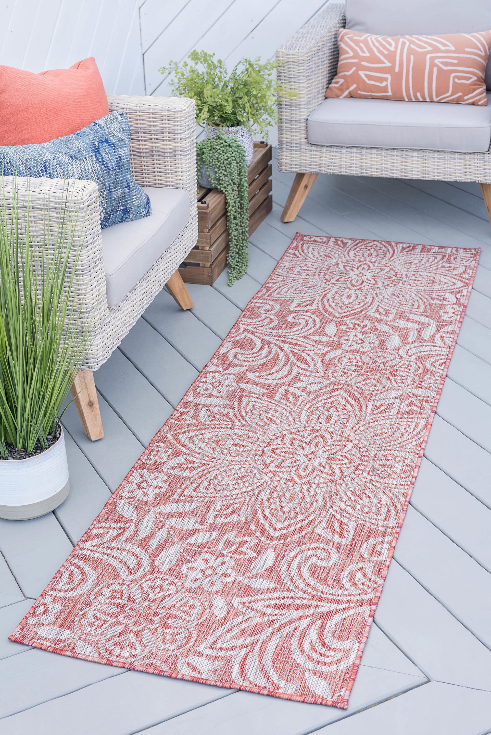 3x8 Water Resistant, Indoor Outdoor Runner Rugs for Patios, Hallway ...