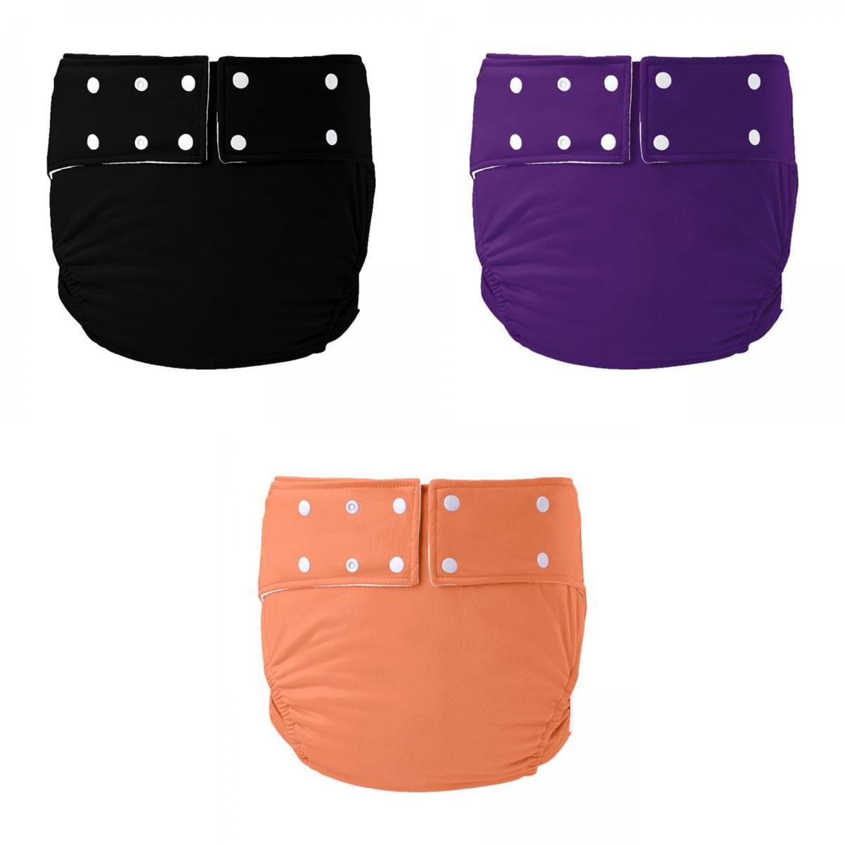 Absorbent 3xAdult Cloth Diapers, Reusable Nappy for Incontinence ...