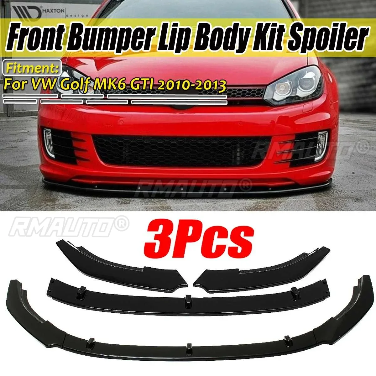 3xCar Front Bumper Splitter Lip Diffuser Spoiler Guard Deflector Lips ...