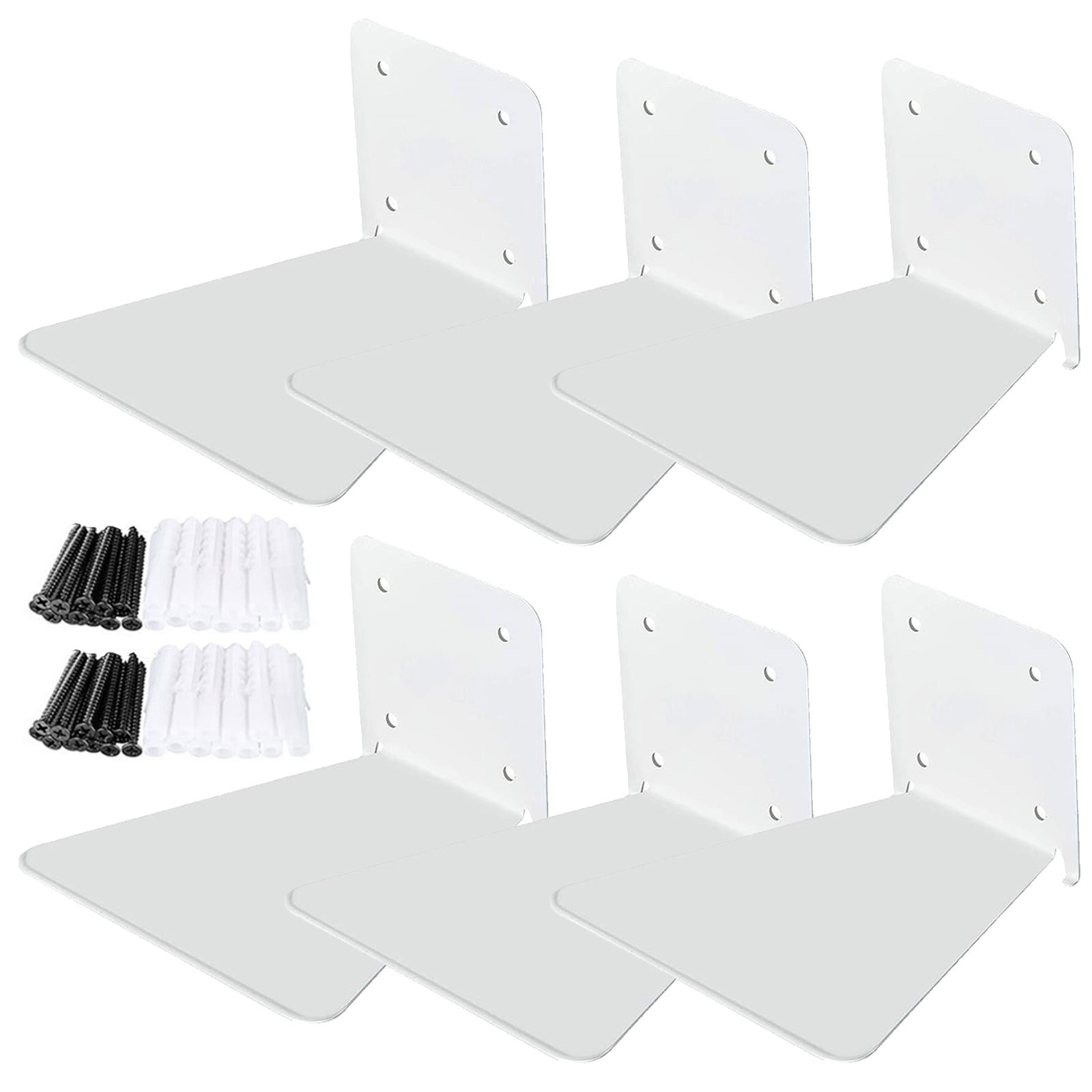 3xFloating Book Bookshelf Sturdy Metal Shelves Holder Wall Mounted Book ...