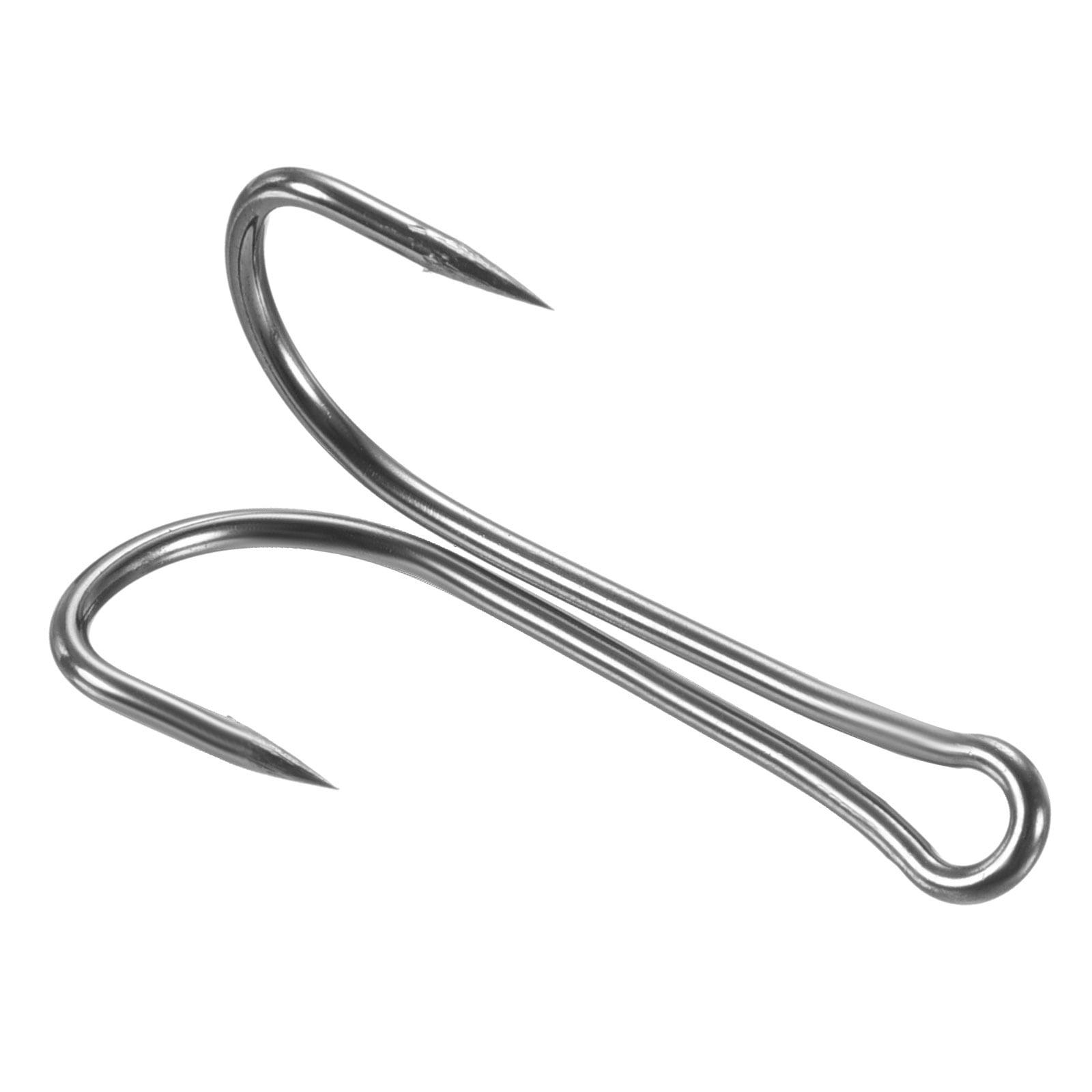 4# 0.94" Carbon Steel Double Fish Hooks Barbed Frog Hook, Black 20 Pack ...